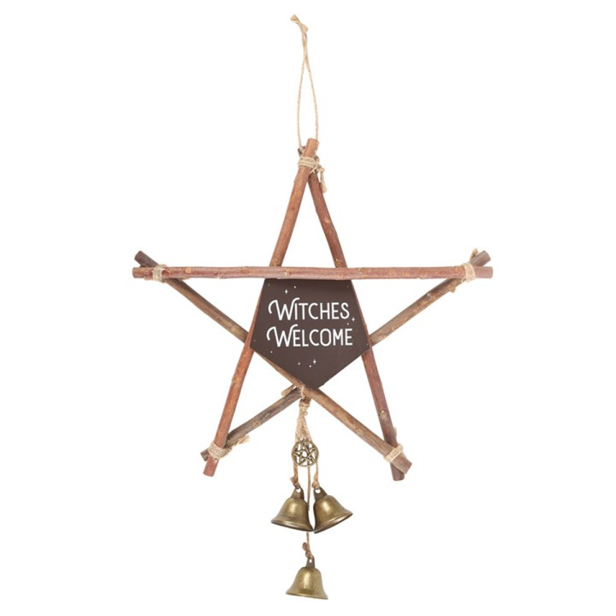 30cm Witches Welcome Willow Pentagram Sign with Bells – Wicked Willow